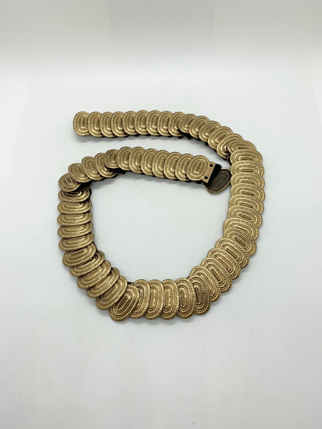 Gold Metal Disc Stretch Belt Elastic Belt 80s Glam - Etsy