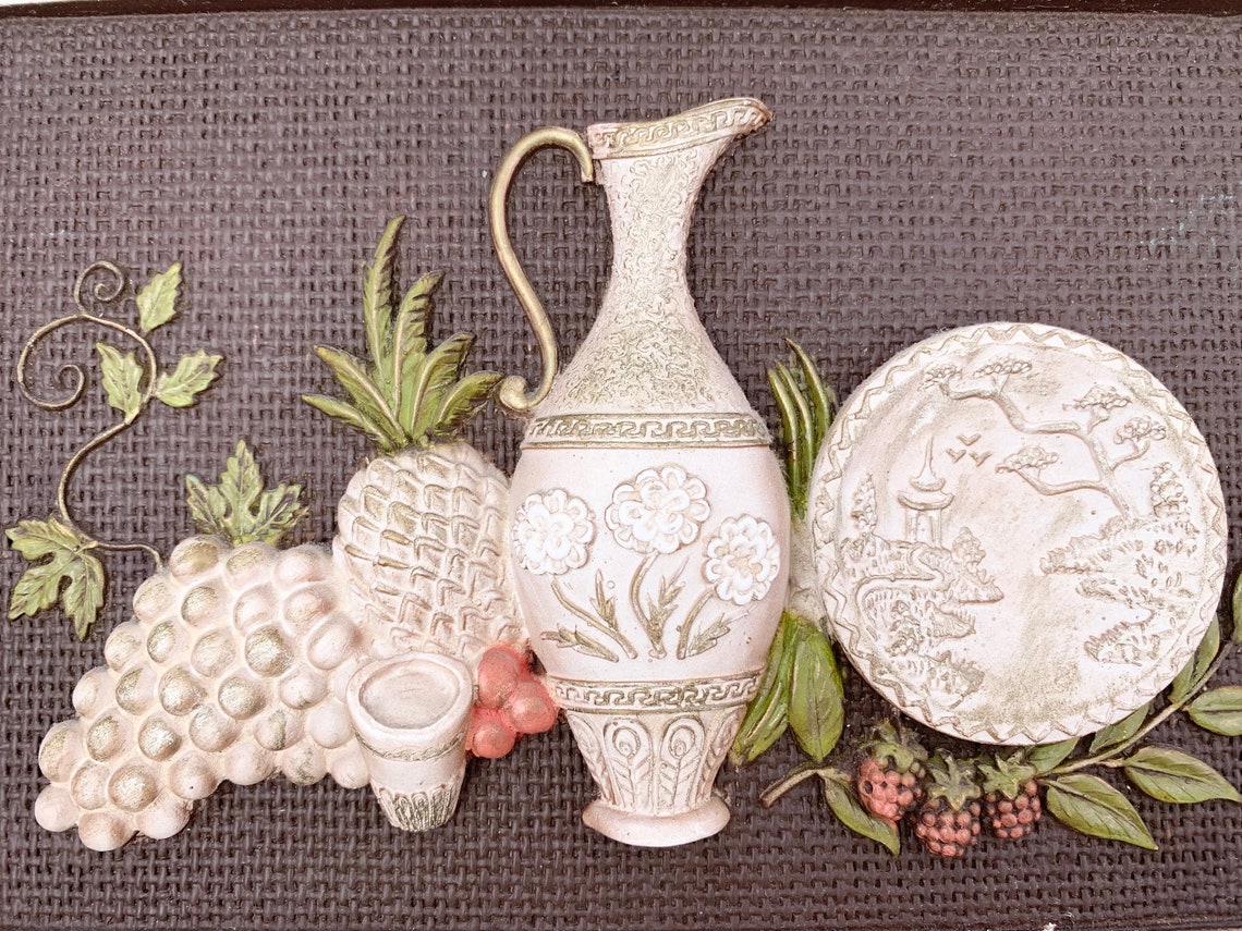 Pair of Chalkware Wall Pictures Girotti Sculptured Art | Etsy
