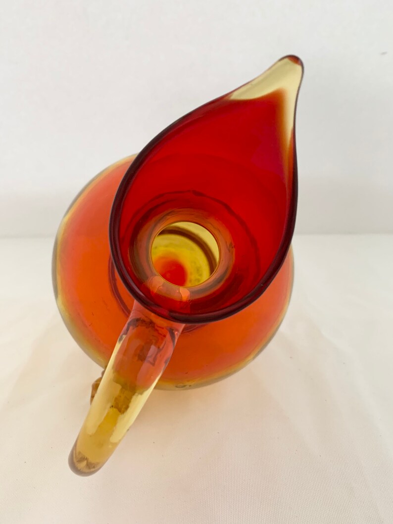 Rainbow Glass Small Pitcher Amberina Glass Art Glass MCM - Etsy