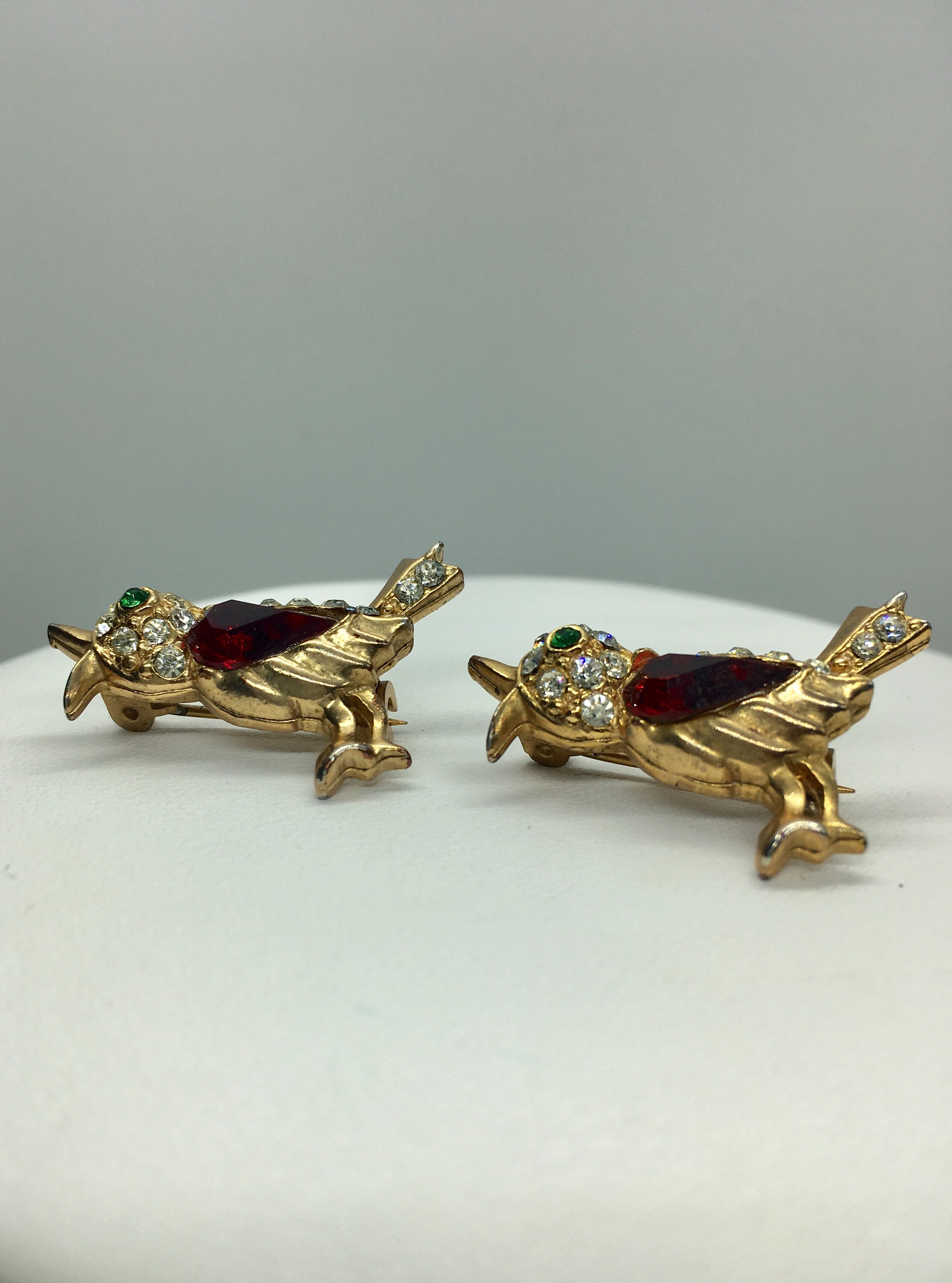 Red Bird Lapel Pins Matching Brooches Christmas Cardinals | Etsy