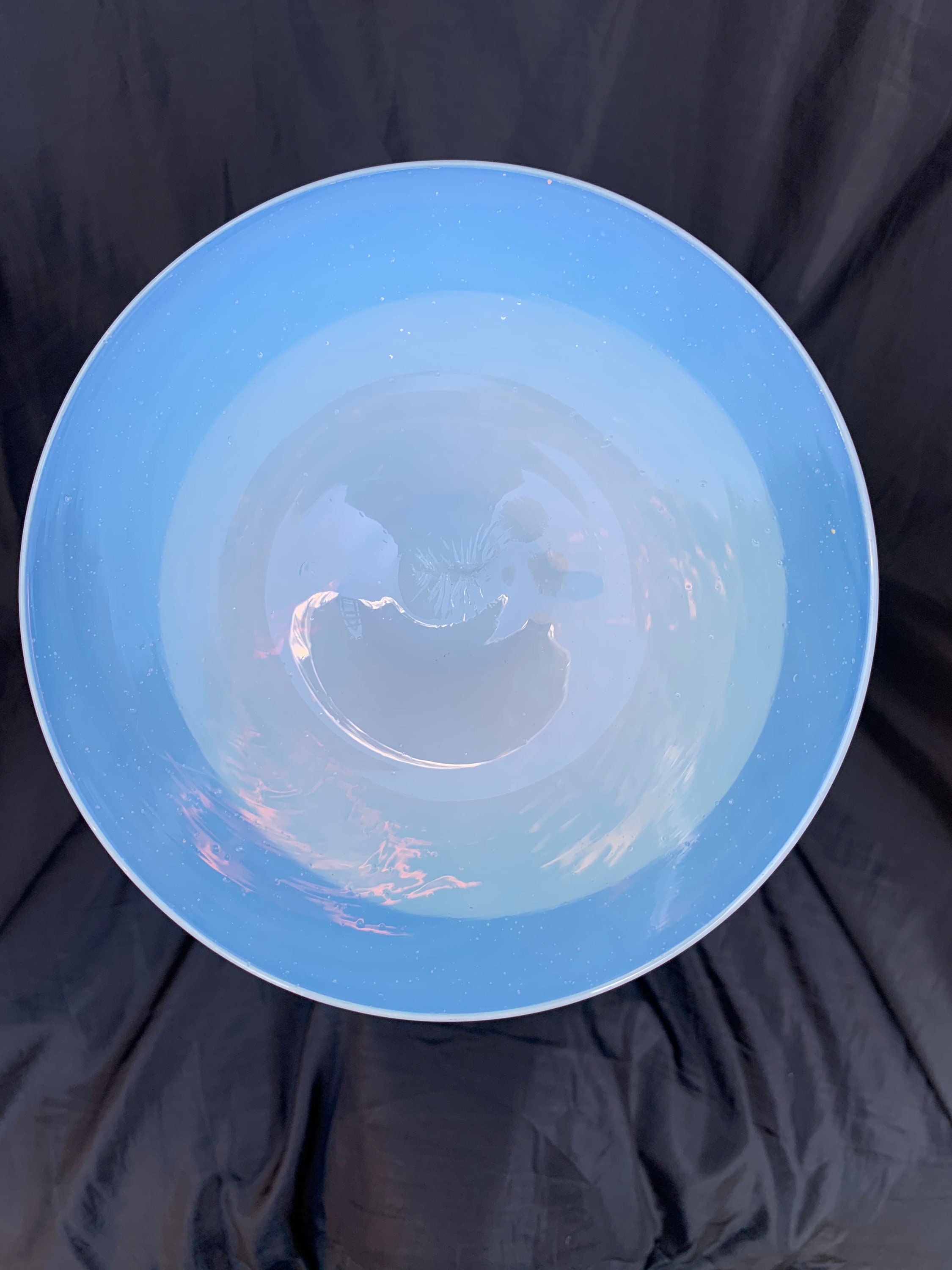 RARE - Antique Venetian Hand Blown Glass Compote With Opalescent Cameo ...