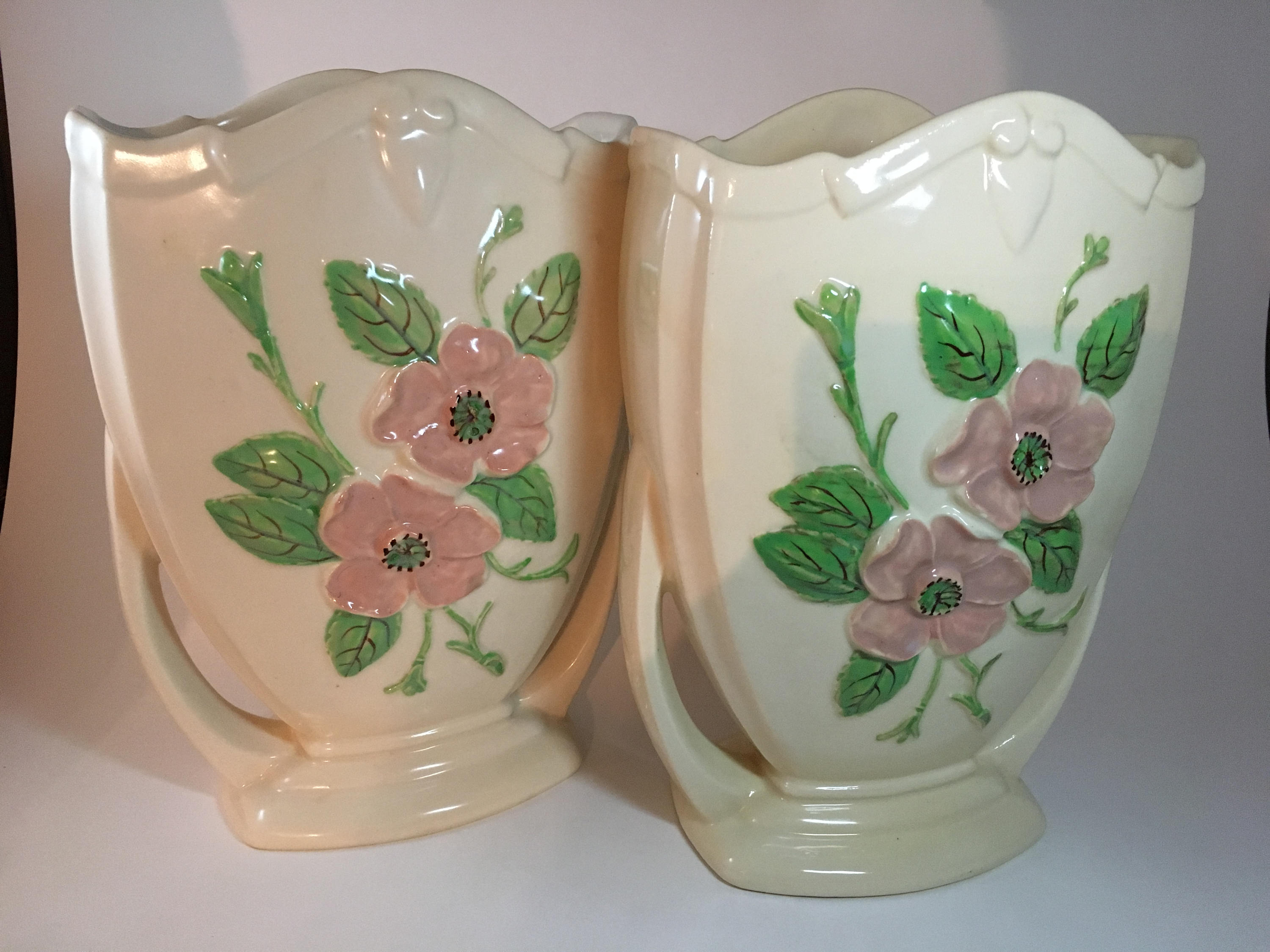 Pair of Hull Art Double Handled Vases Circa 1940s - Etsy