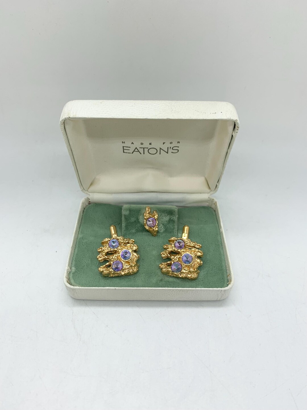 Unmarked Swank - Cufflinks and Tie Tack Set - Brutalist Style - Gold ...