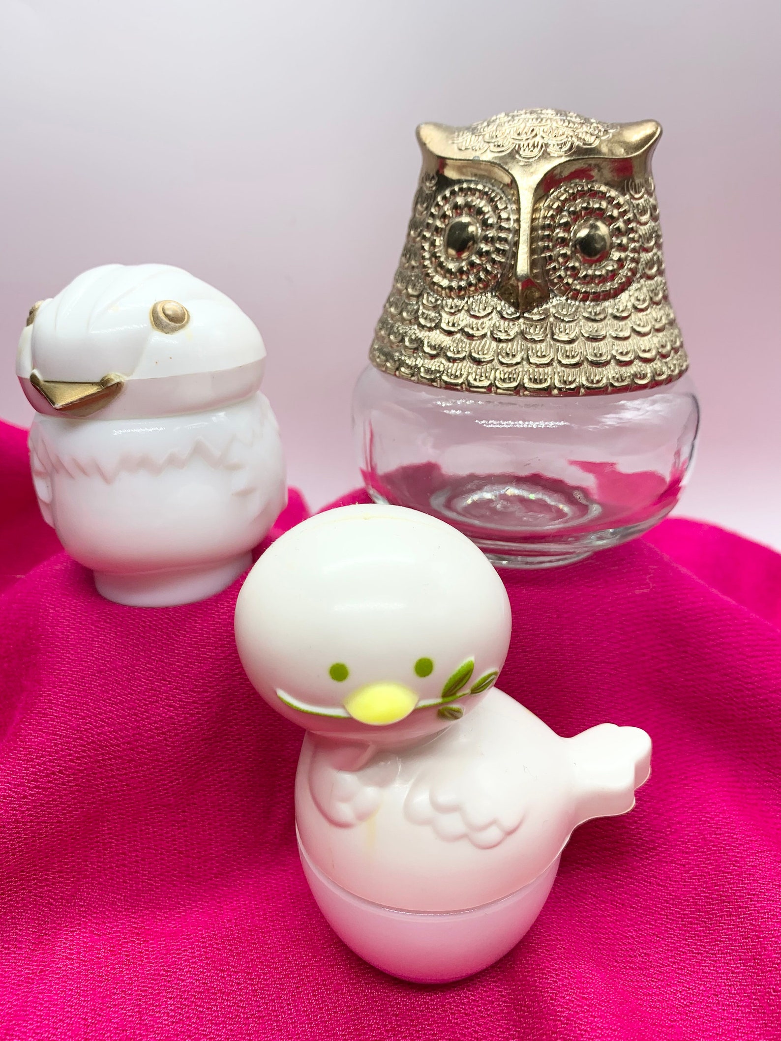 Trio of Avon Bird Perfume Bottles empty Owl Snowbird | Etsy