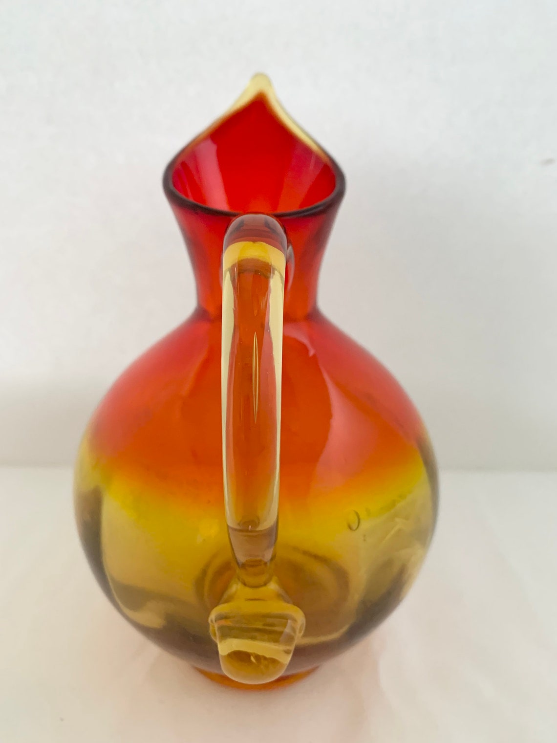Rainbow Glass Small Pitcher Amberina Glass Art Glass MCM - Etsy