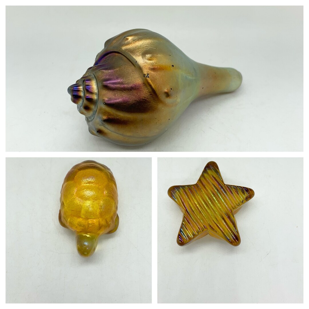 Selection of Robert Held Art Glass Pieces - Sea Shell - Turtle ...