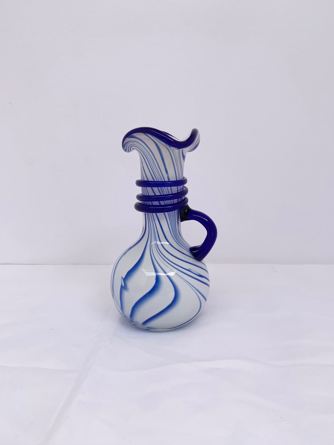 Art Glass Pitcher Swirl Glass Pitcher Murano Style Pitcher - Etsy Canada