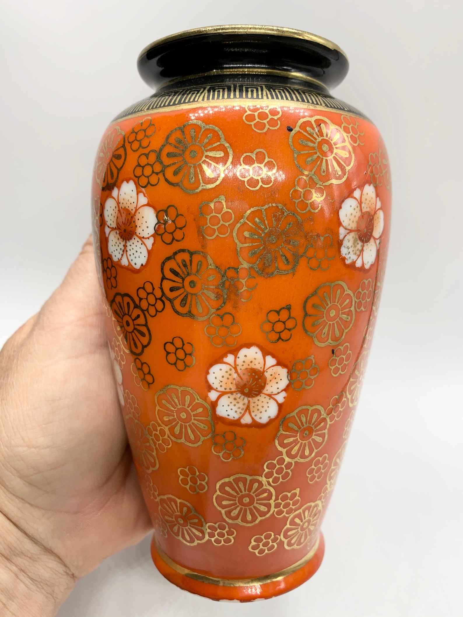 Antique Hand Painted Orange Vase - Made in Japan - Small - Etsy Canada