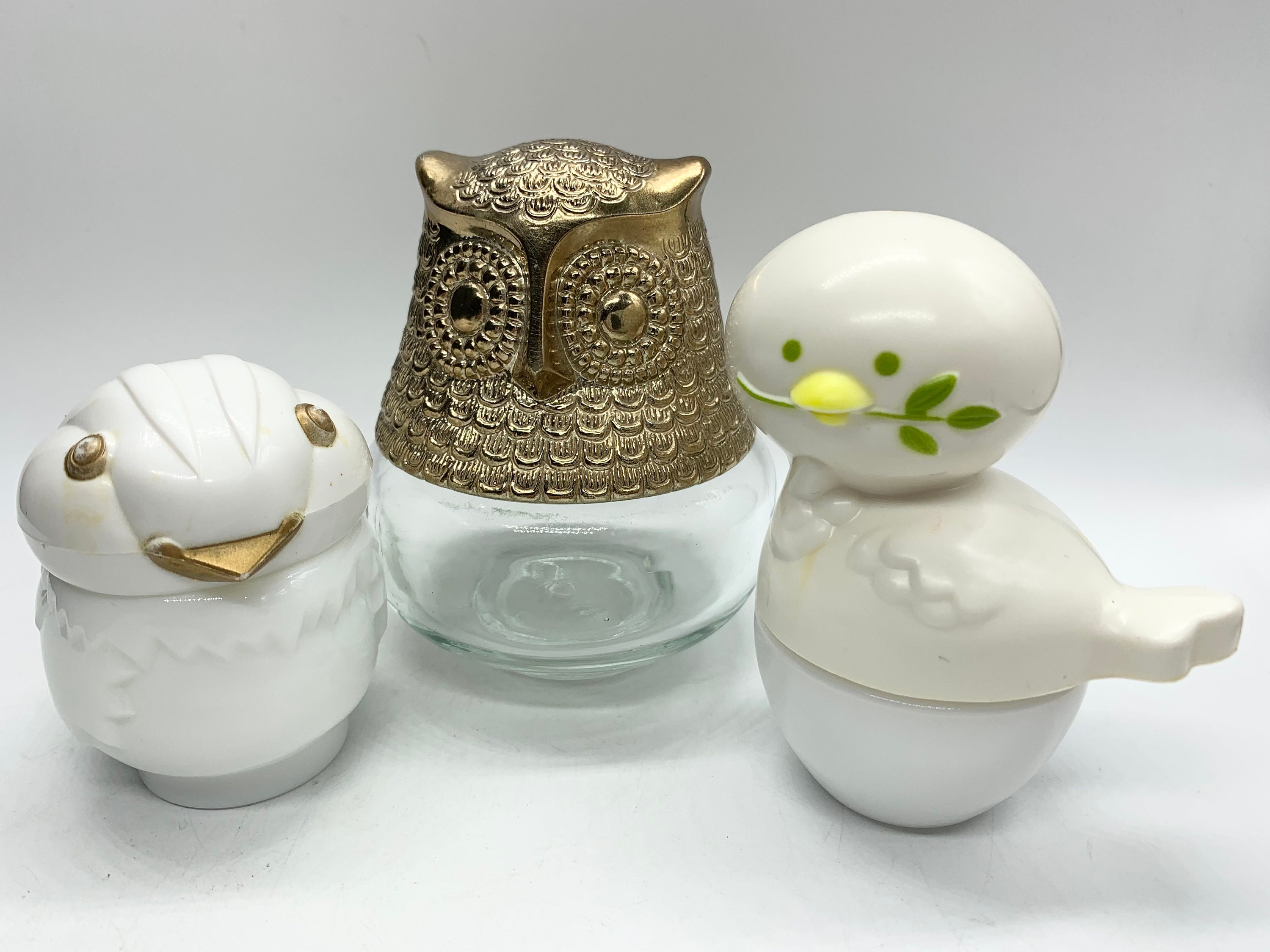 Trio of Avon Bird Perfume Bottles empty Owl Snowbird | Etsy