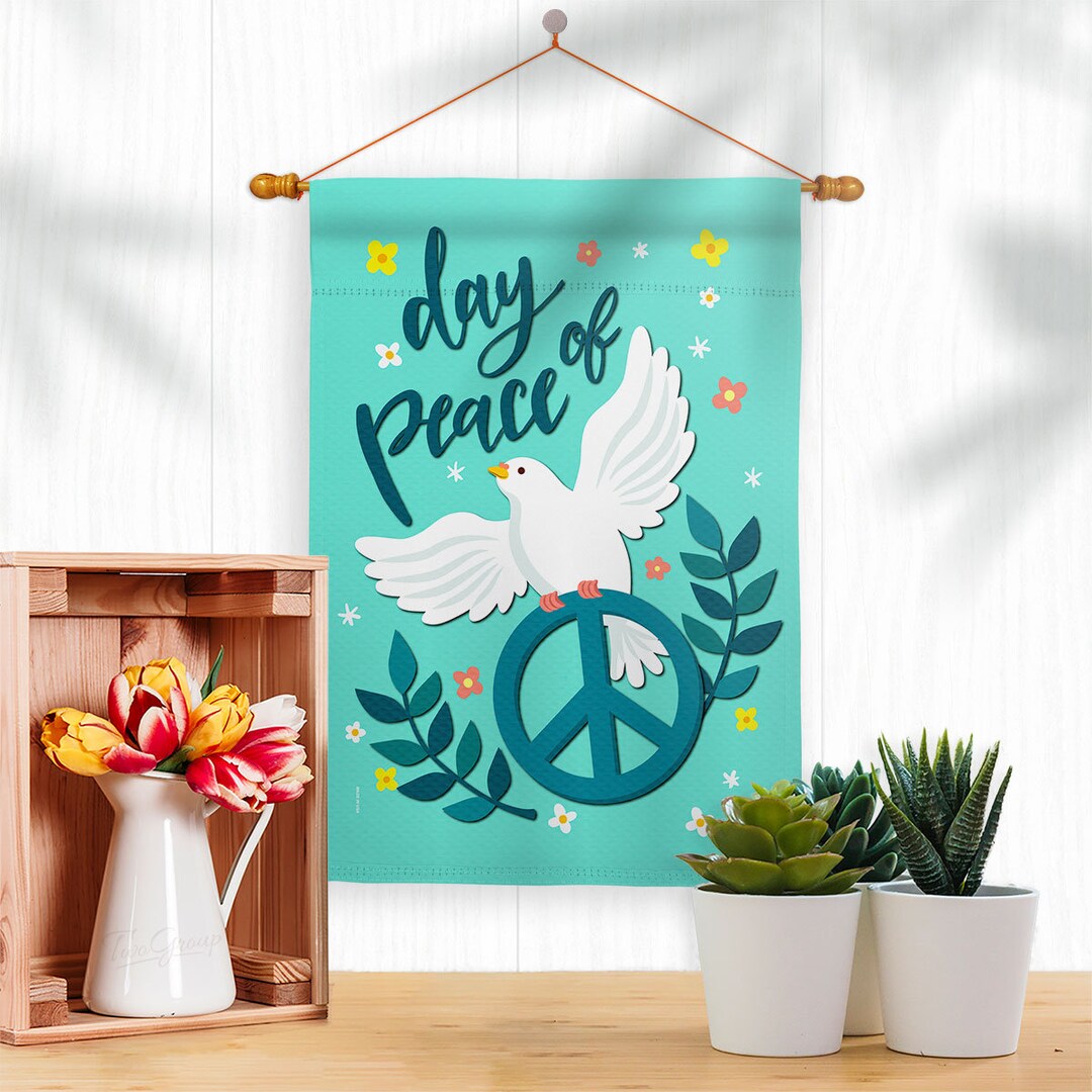 Day of Peace Earth Garden Flag Outdoor Decorative Yard House Banner ...