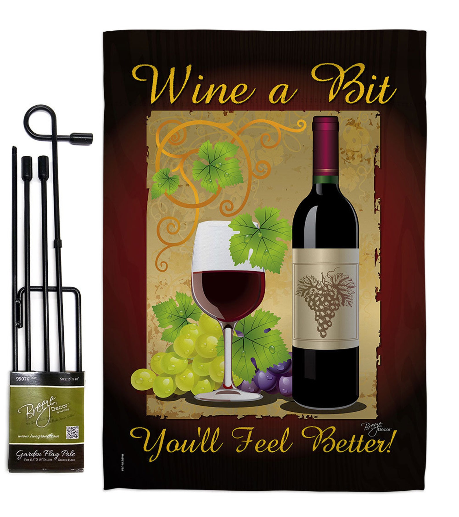 Wine a Bit Wine Garden Flag Outdoor Decorative Yard House - Etsy