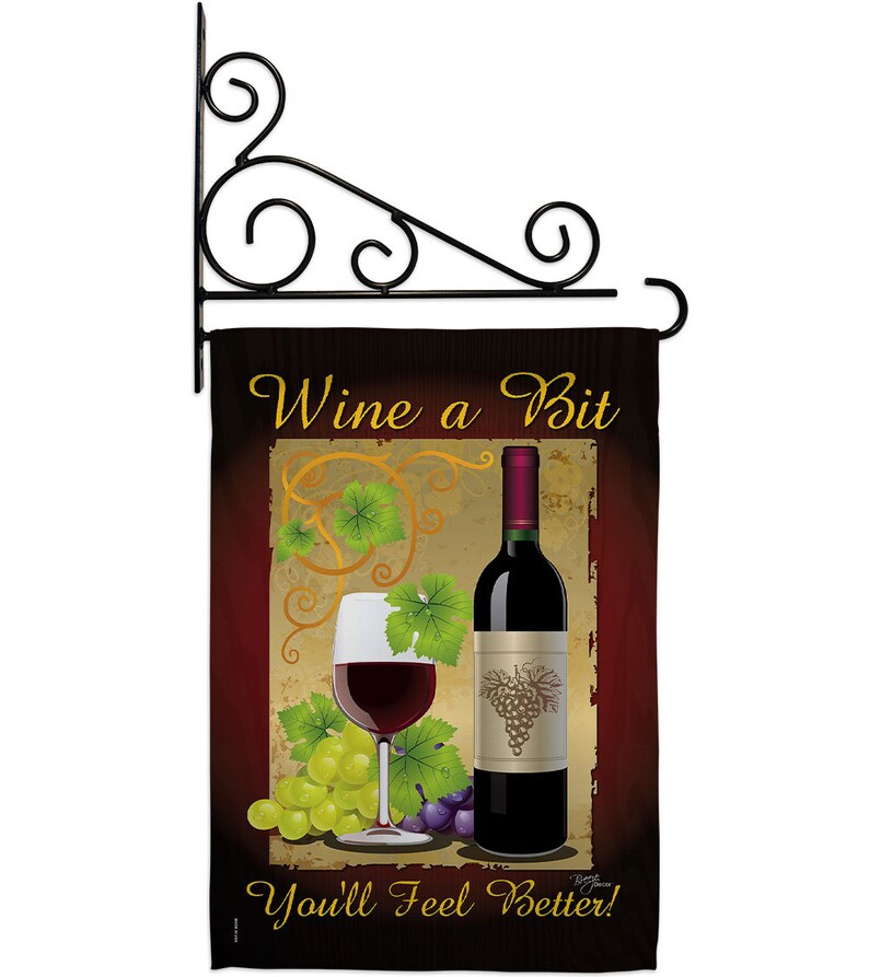 Wine a Bit Wine Garden Flag Outdoor Decorative Yard House - Etsy