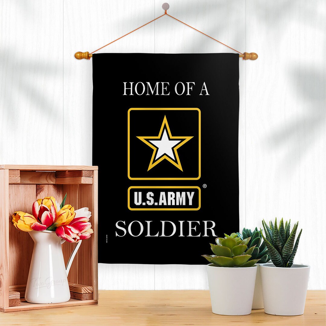 Army Soldier Garden Flag Outdoor Decorative Yard House Banner Double ...