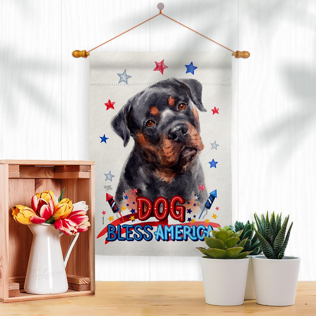 Patriotic Mahogany Rottweiler Dog Garden Flag Outdoor Decorative Yard ...