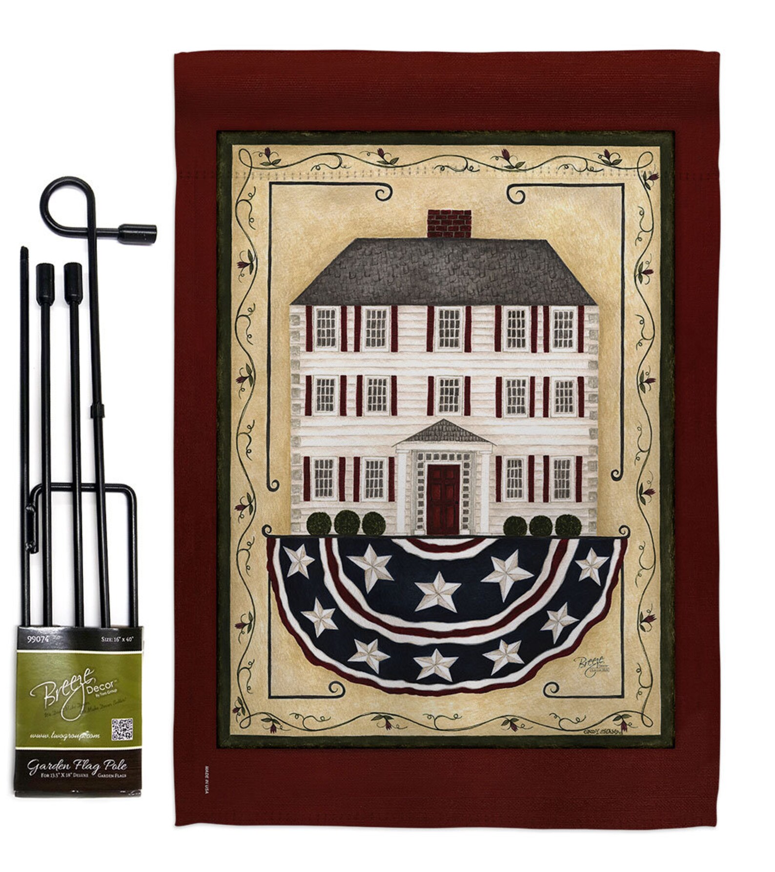 Patriotic White House Primitive Garden Flag Outdoor Decorative - Etsy