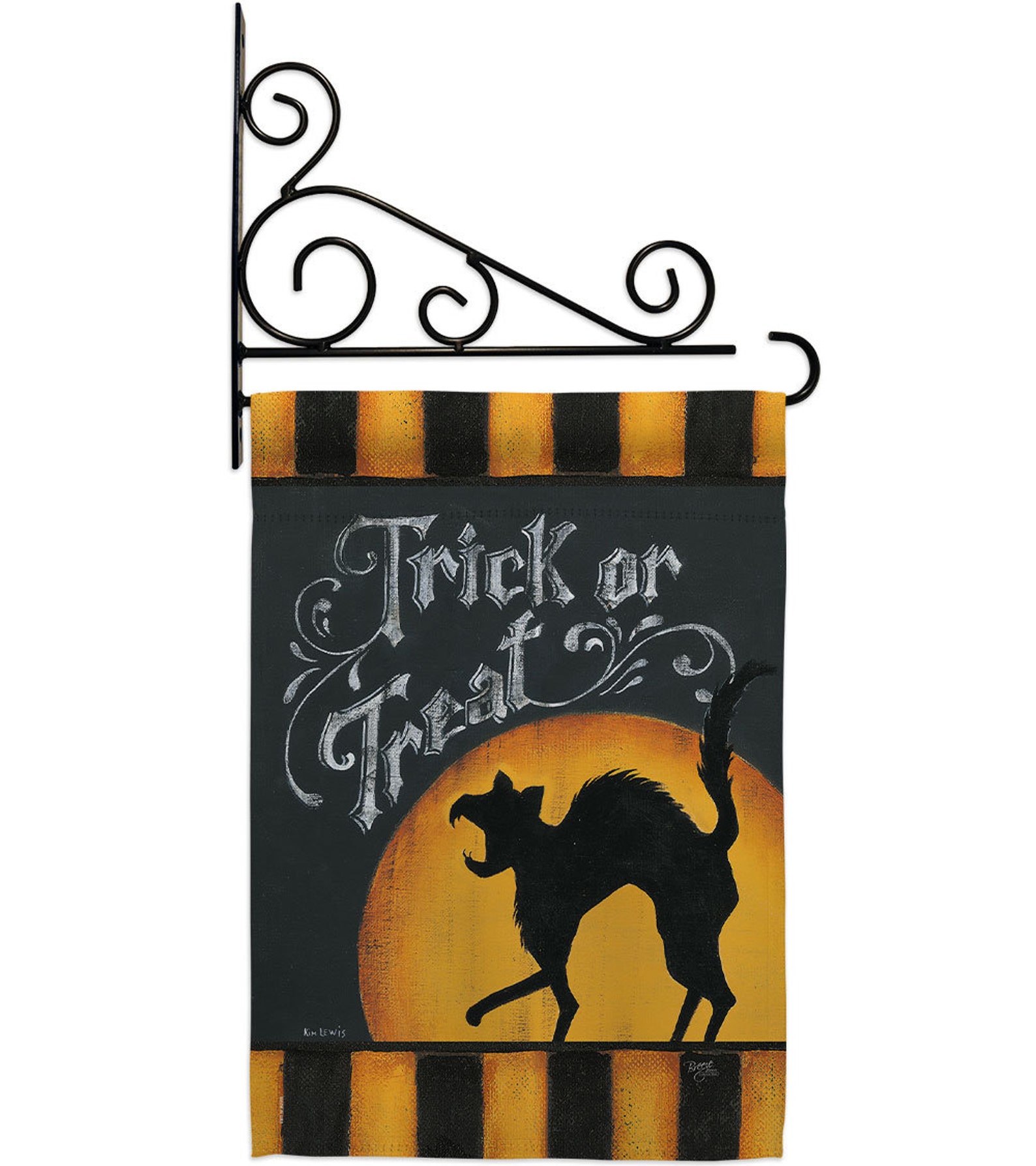 Black Cat Creeping Halloween Garden Flag Outdoor Decorative | Etsy