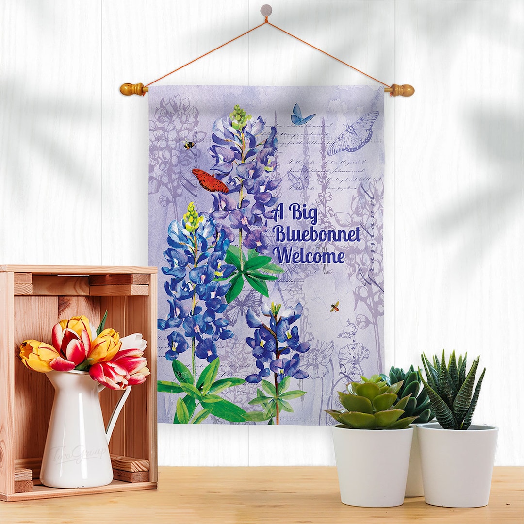 Bluebonnet Welcome Floral Garden Flag Outdoor Decorative Yard House ...