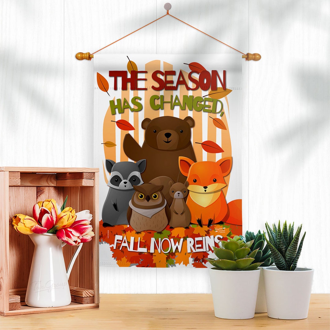 Fall Now Reins Harvest & Autumn Garden Flag Outdoor Decorative Yard ...