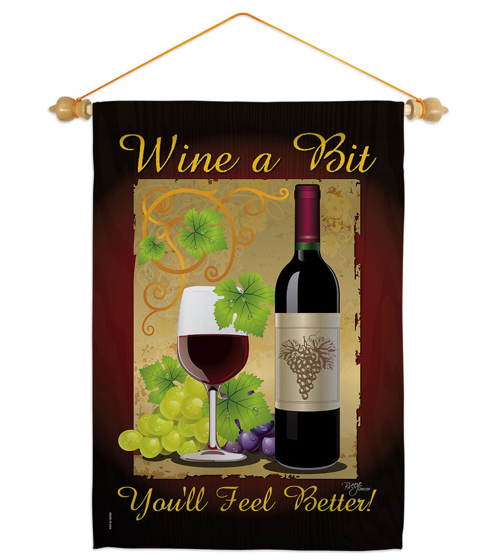 Wine a Bit Wine Garden Flag Outdoor Decorative Yard House - Etsy