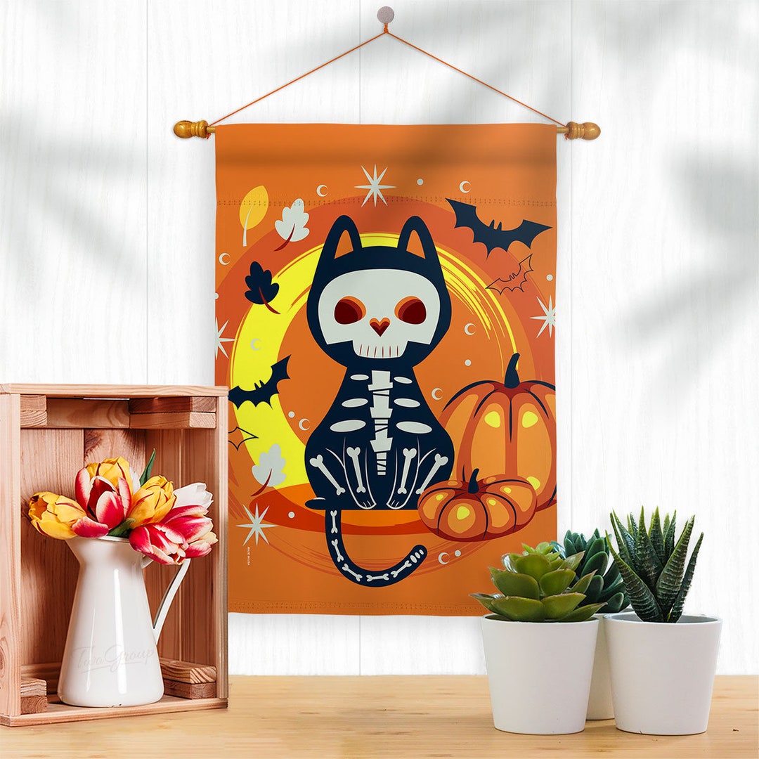 Halloween Black Cat Halloween Garden Flag Outdoor Decorative - Etsy