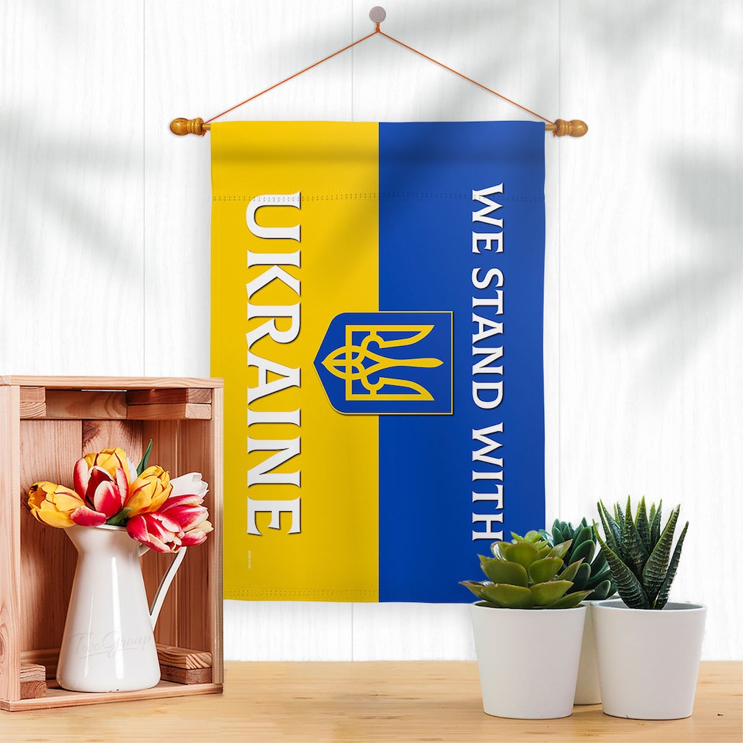 Stand With Ukraine Garden Flag Outdoor Decorative Yard House Banner ...