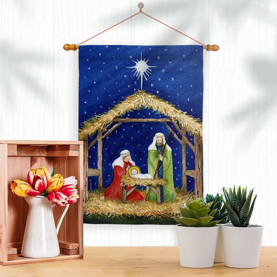 Nativity of Jesus Garden Flag Outdoor Decorative Yard House Banner ...