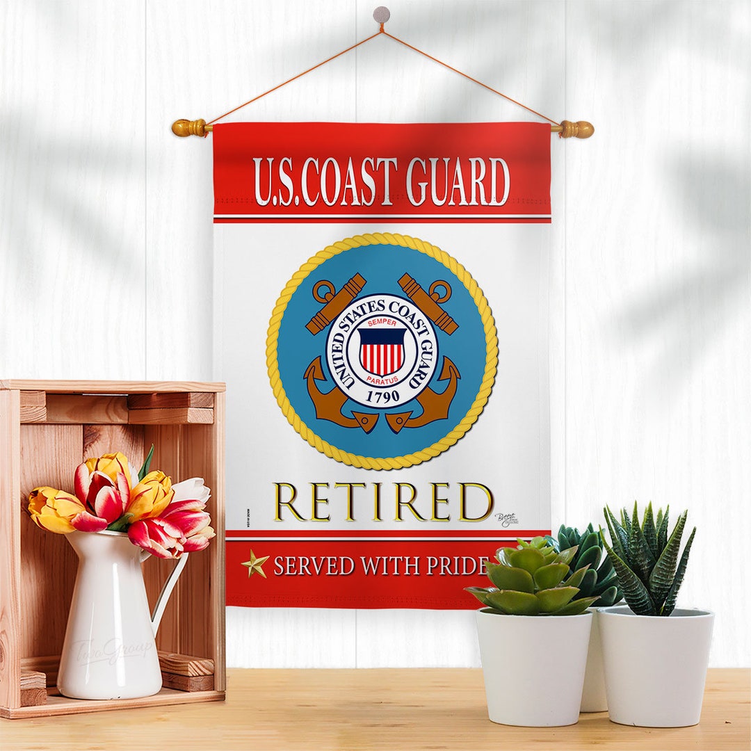 US Coast Guard Retired Garden Flag Outdoor Decorative Yard House Banner ...