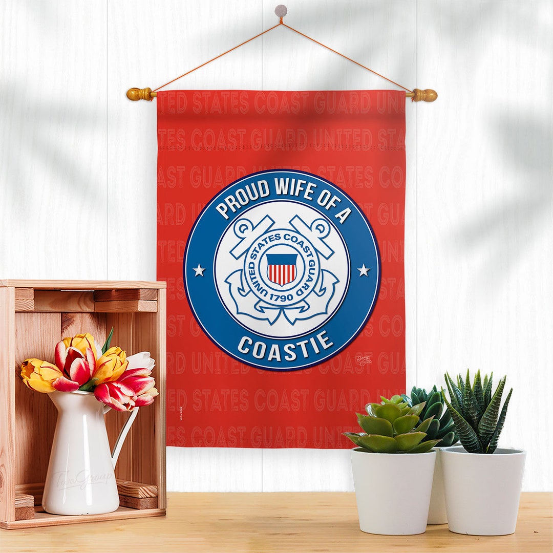 Proud Wife Coastie Coast Guard Garden Flag Outdoor Decorative Yard ...