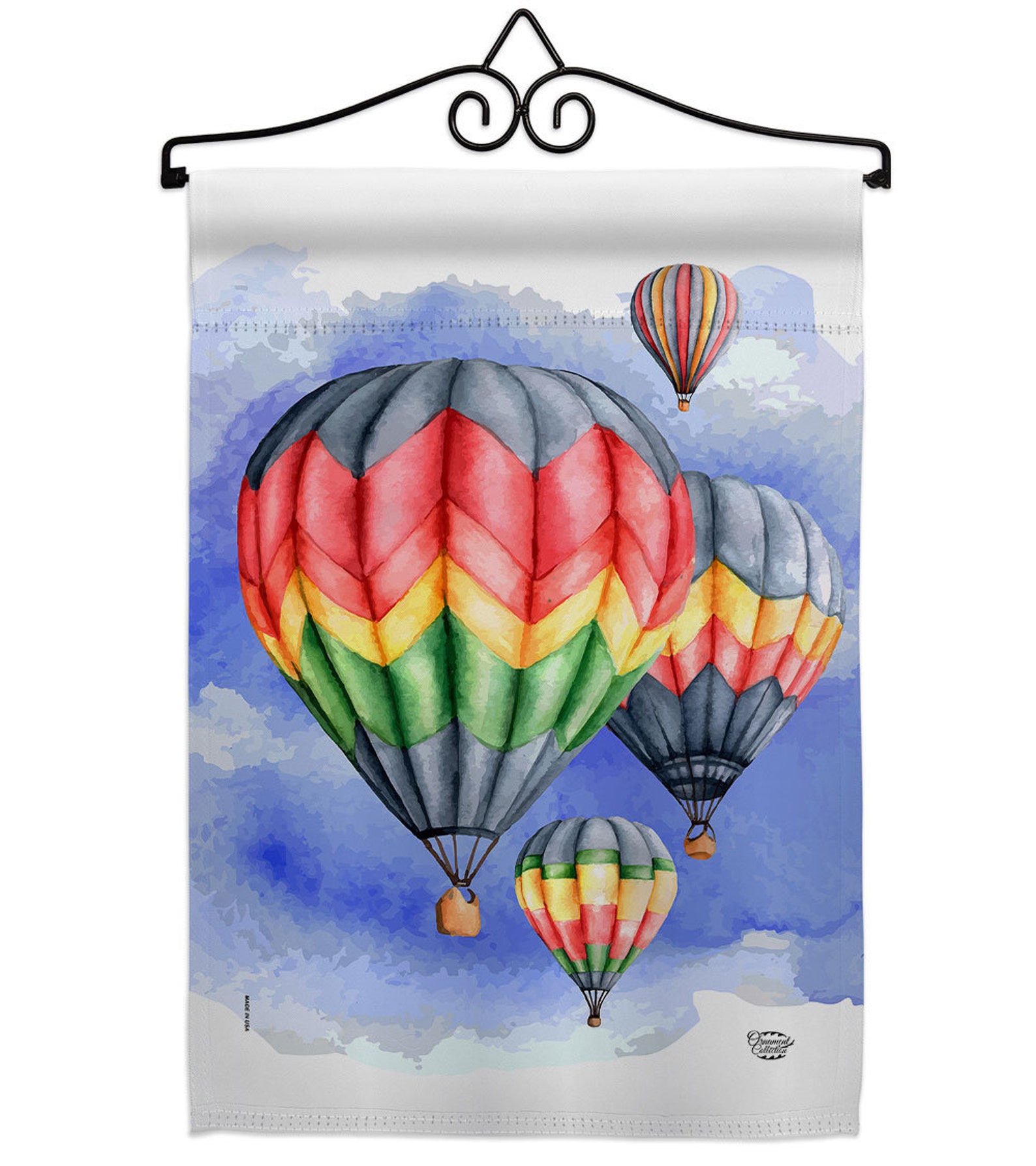 Summer Hot Air Balloon Garden Flag House Banner Double - Etsy