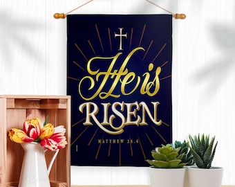 He is Risen House Flag - Etsy