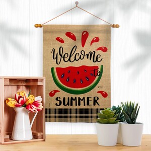 Watermelon Summer Garden Flag House Banner Double Sided-readable Both ...