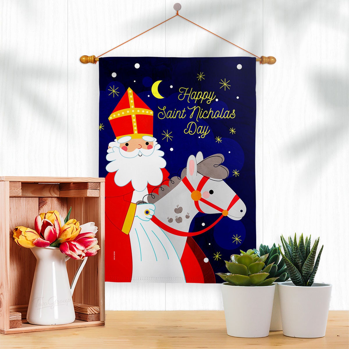 Saint Nicholas Day Winter Wonderland Garden Flag Outdoor - Etsy Nederland