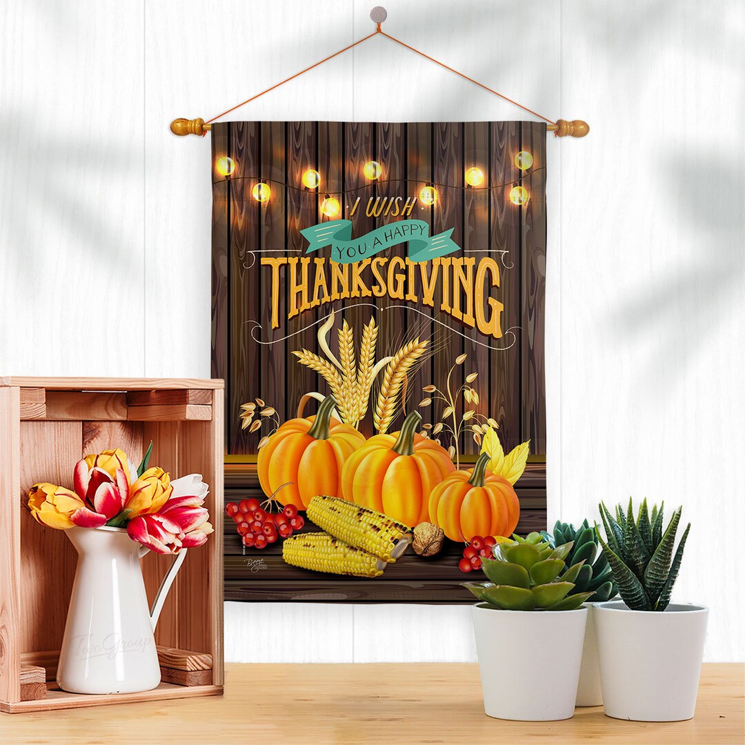 Thanksgiving Wish Thanksgiving Garden Flag Outdoor Decorative Yard ...