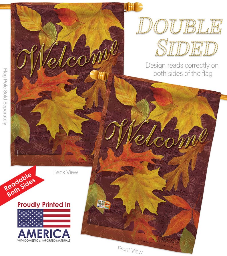 Fall Leaves Harvest & Autumn Garden Flag Outdoor Decorative - Etsy