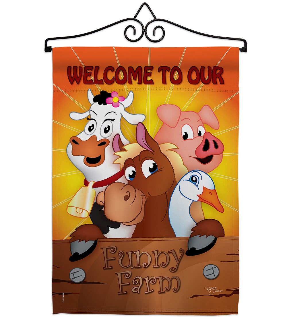 Funny Farm Barnyard Animals Garden Flag Outdoor Decorative | Etsy