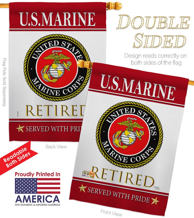 US Marine Retired Corps Garden Flag Outdoor Decorative Yard - Etsy