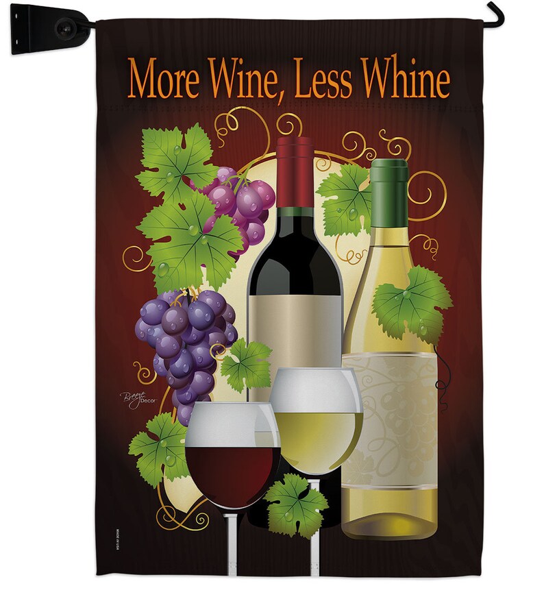 More Wine Less Whine Wine Garden Flag Outdoor Decorative Yard - Etsy