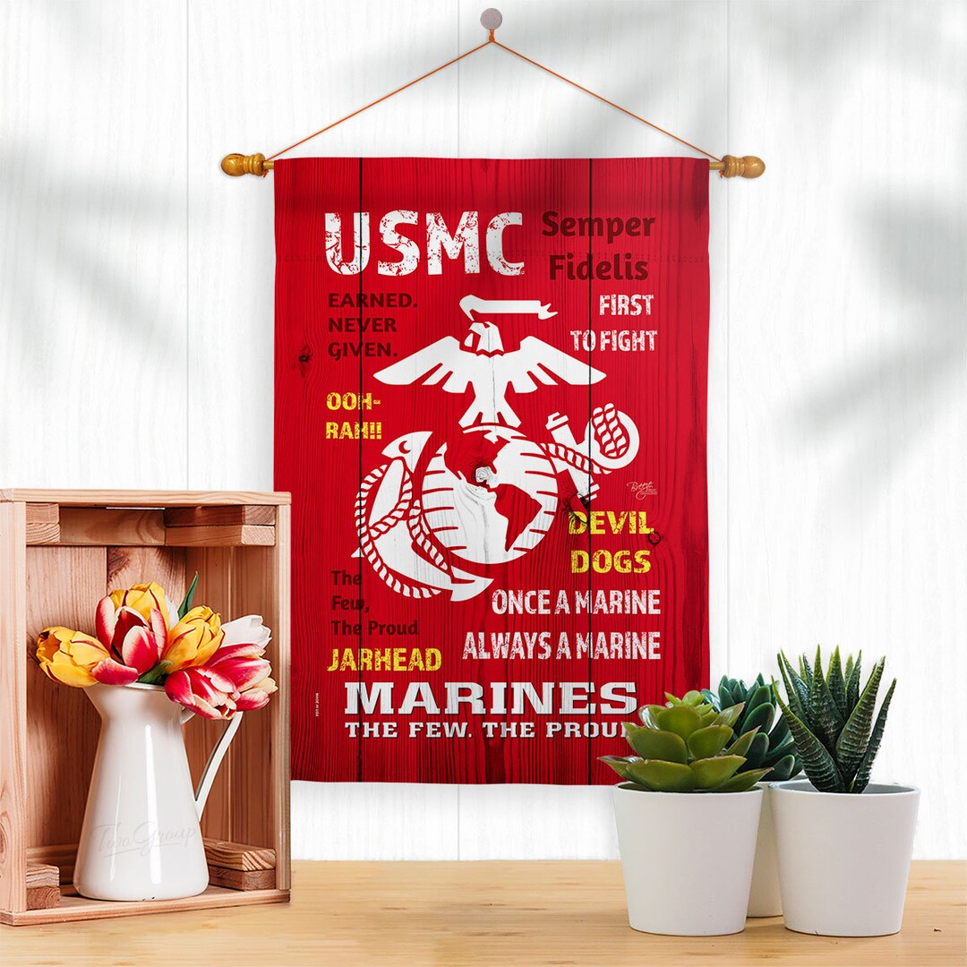 USMC Marine Corps Garden Flag Outdoor Decorative Yard House Banner ...