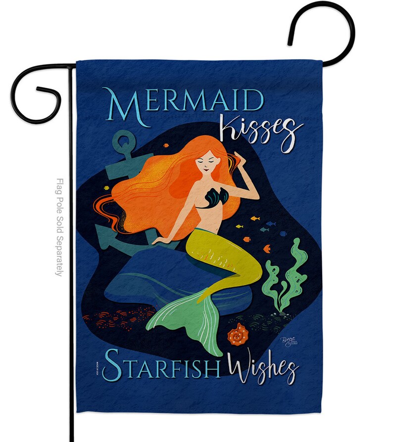 Mermaid Kiess Sea Creatures Garden Flag Outdoor Decorative - Etsy