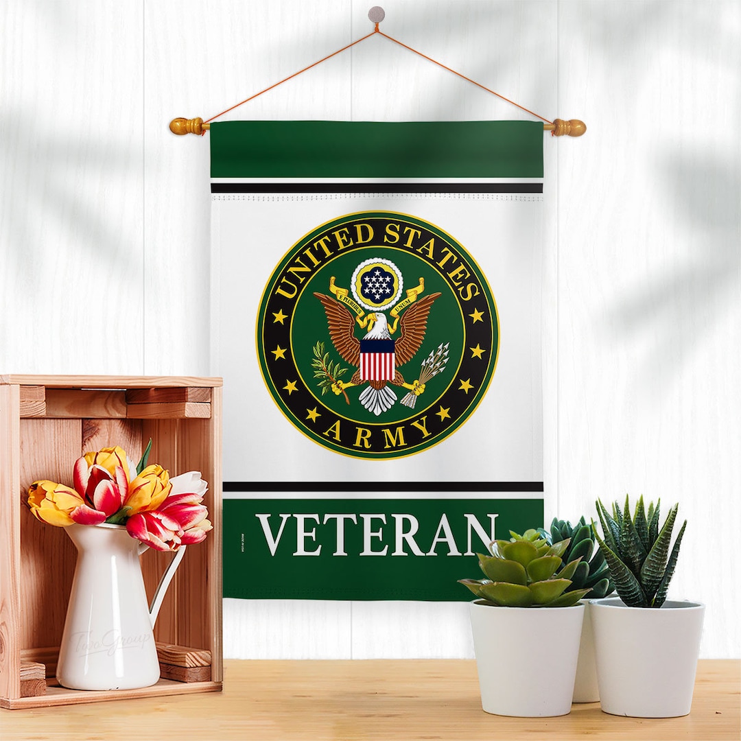 Army Veteran Garden Flag Outdoor Decorative Yard House Banner Double ...