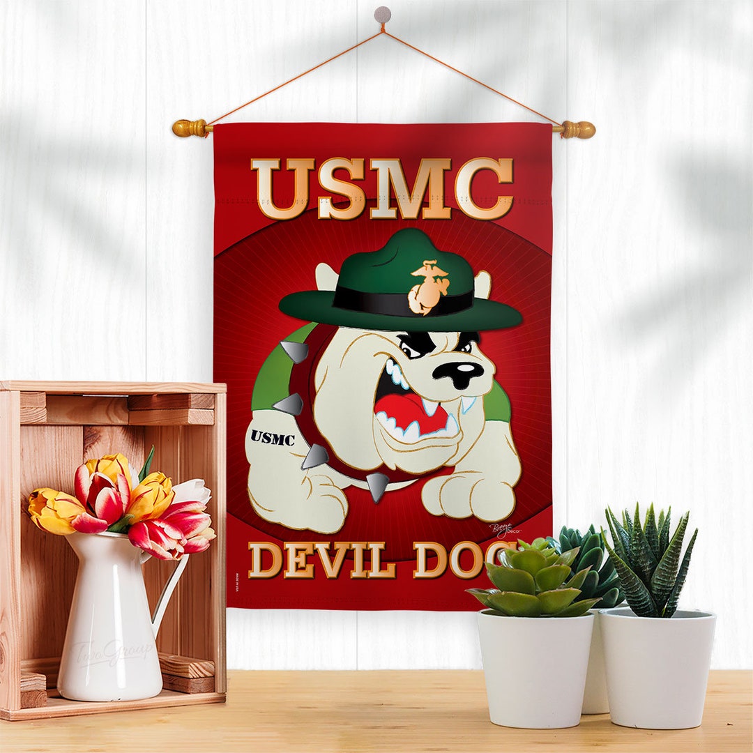 Devil Dog Marine Corps Garden Flag Outdoor Decorative Yard House Banner ...