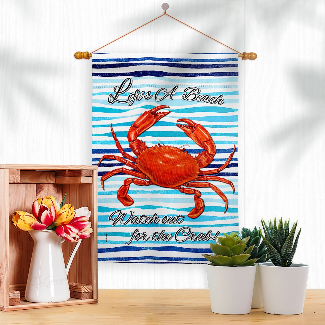 Beach Crabs Sea Creatures Garden Flag Outdoor Decorative Yard House ...