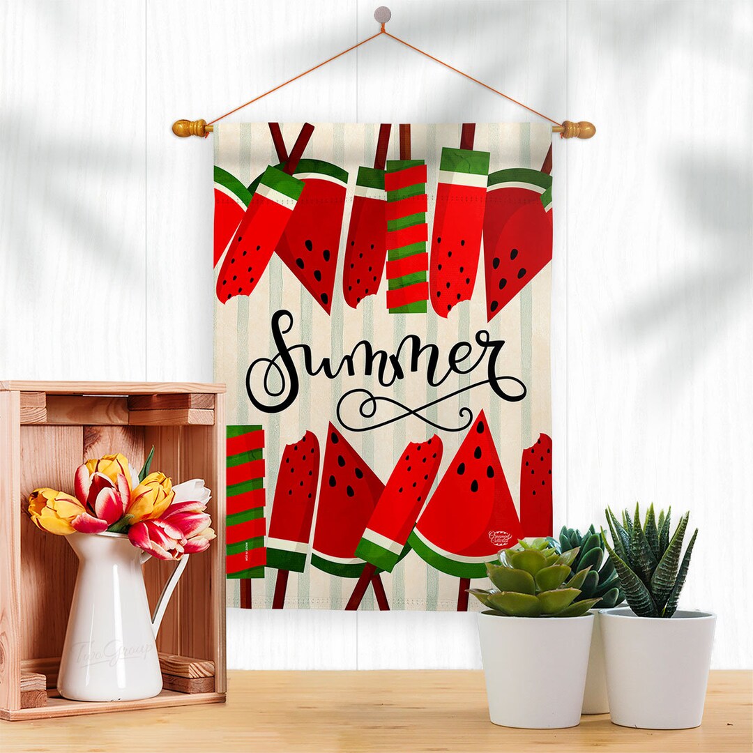 Sweet Watermelon Garden Flag House Banner Double Sided-readable Both ...