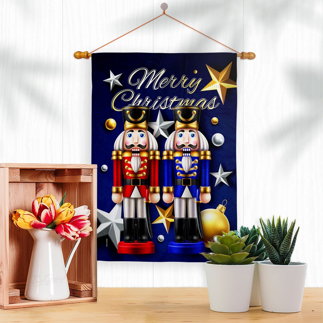 Nutcrackers Christmas Garden Flag Outdoor Decorative Yard House Banner ...