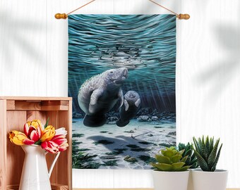 Manatee Yard Garden Flag - Etsy