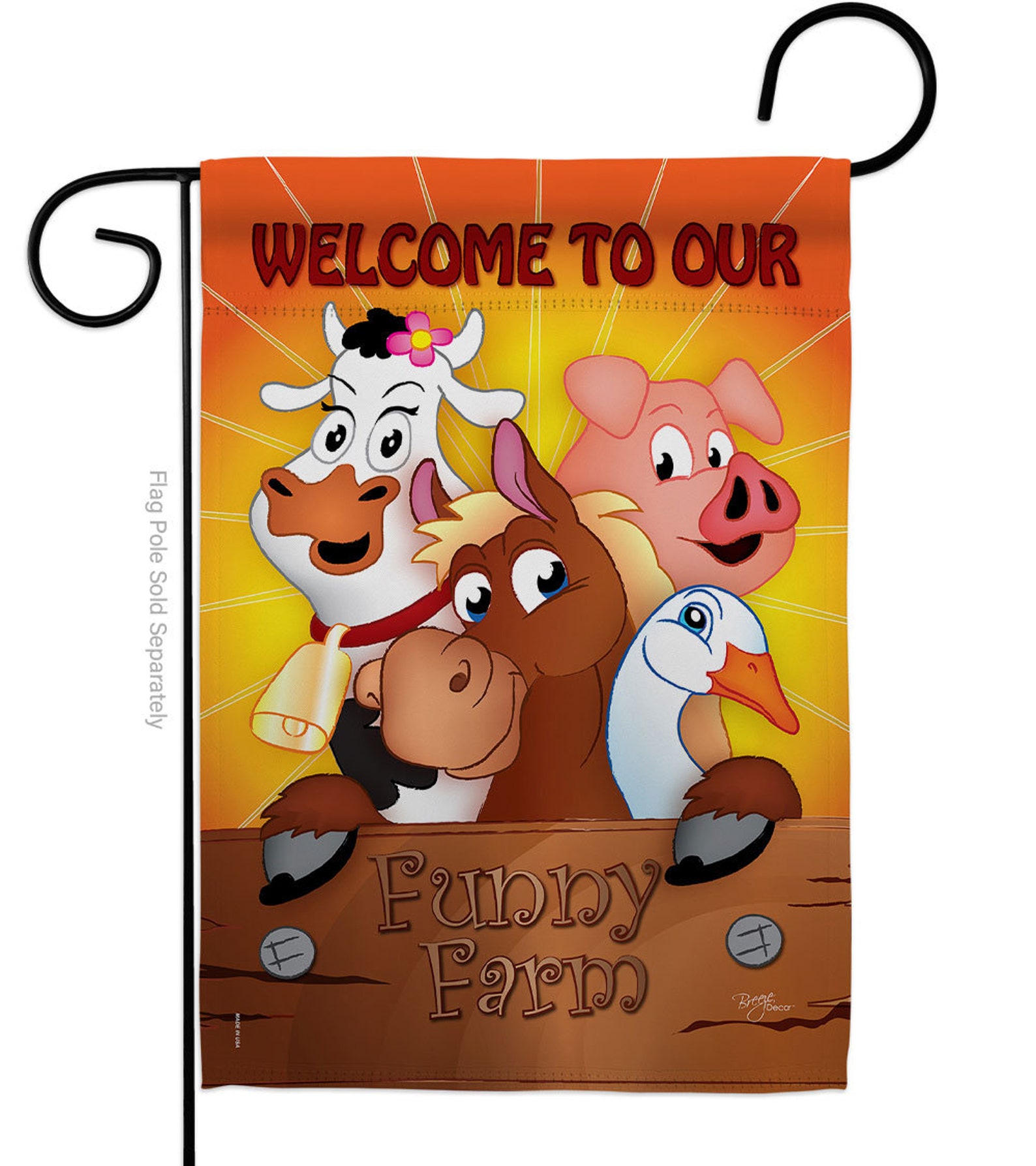 Funny Farm Barnyard Animals Garden Flag Outdoor Decorative | Etsy