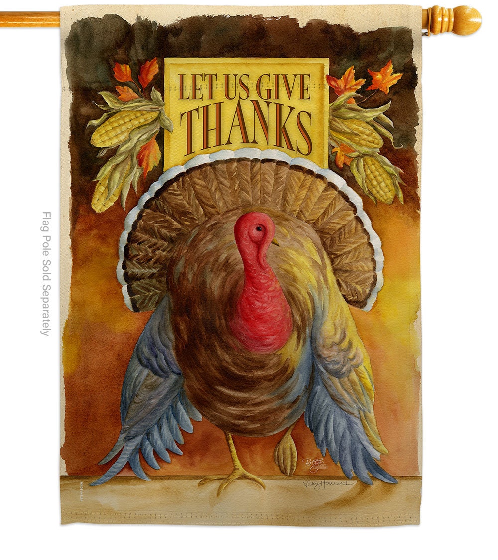Let Us Give Thanks Thanksgiving Garden Flag Outdoor Decorative | Etsy