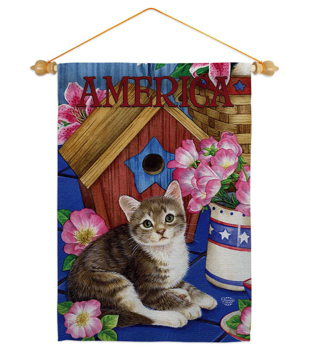 America Proud Kitten Cat Cat Garden Flag Outdoor Decorative | Etsy