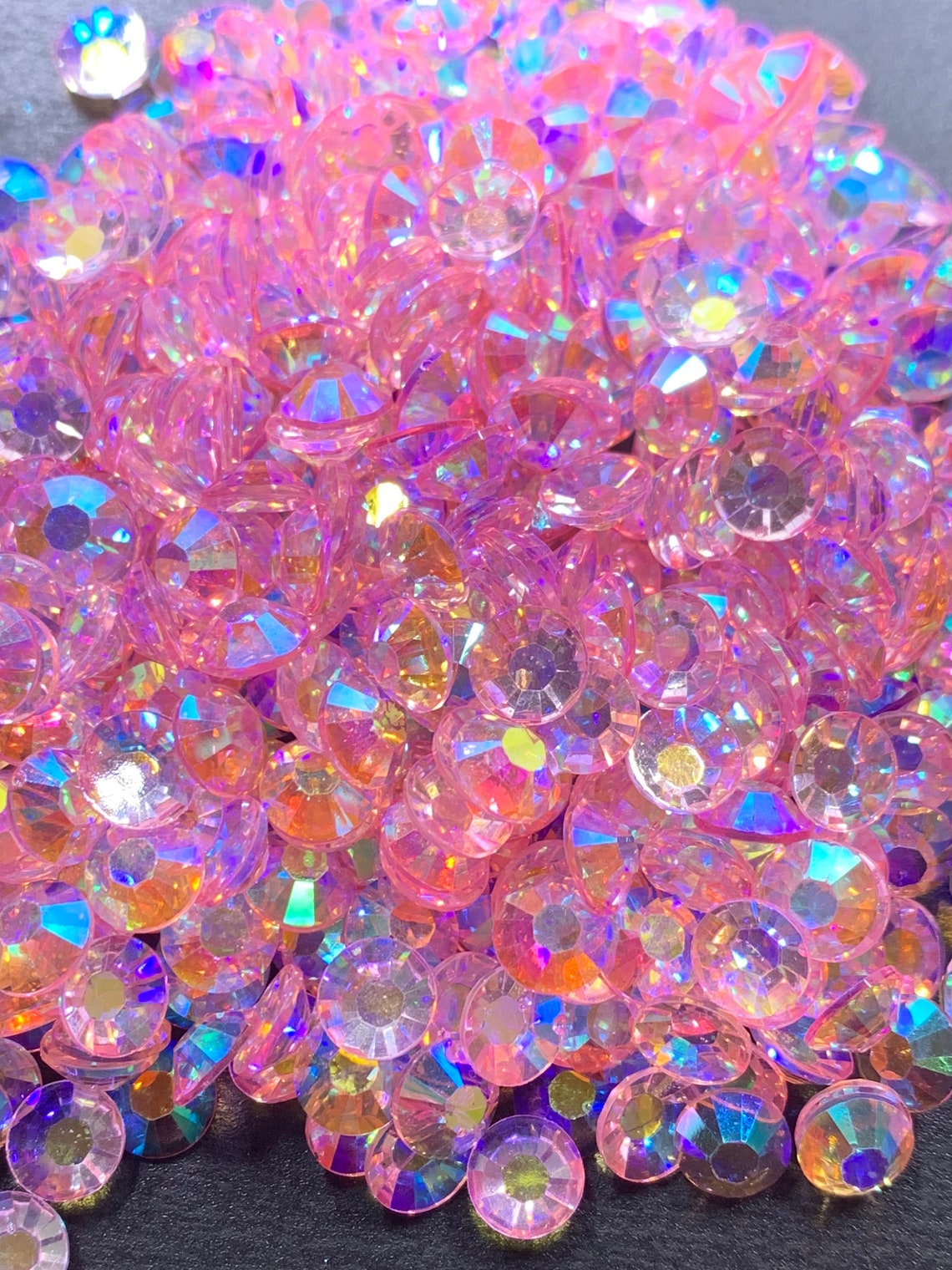 Pink Transparent AB Jelly Resin Rhinestones - Etsy