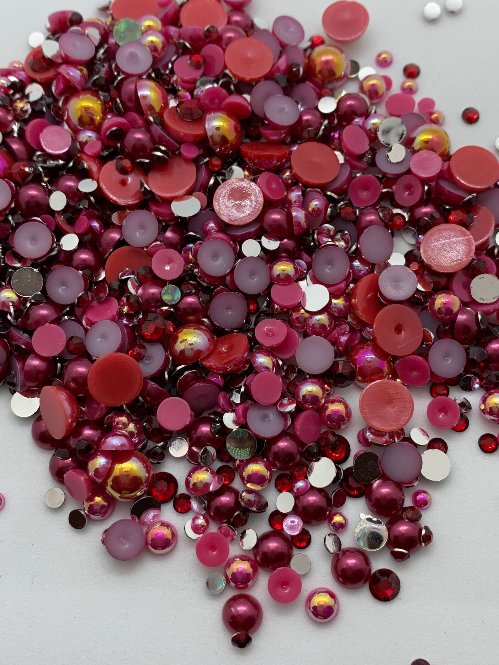 Raspberry Mix Pearl and Resin Rhinestones - Etsy